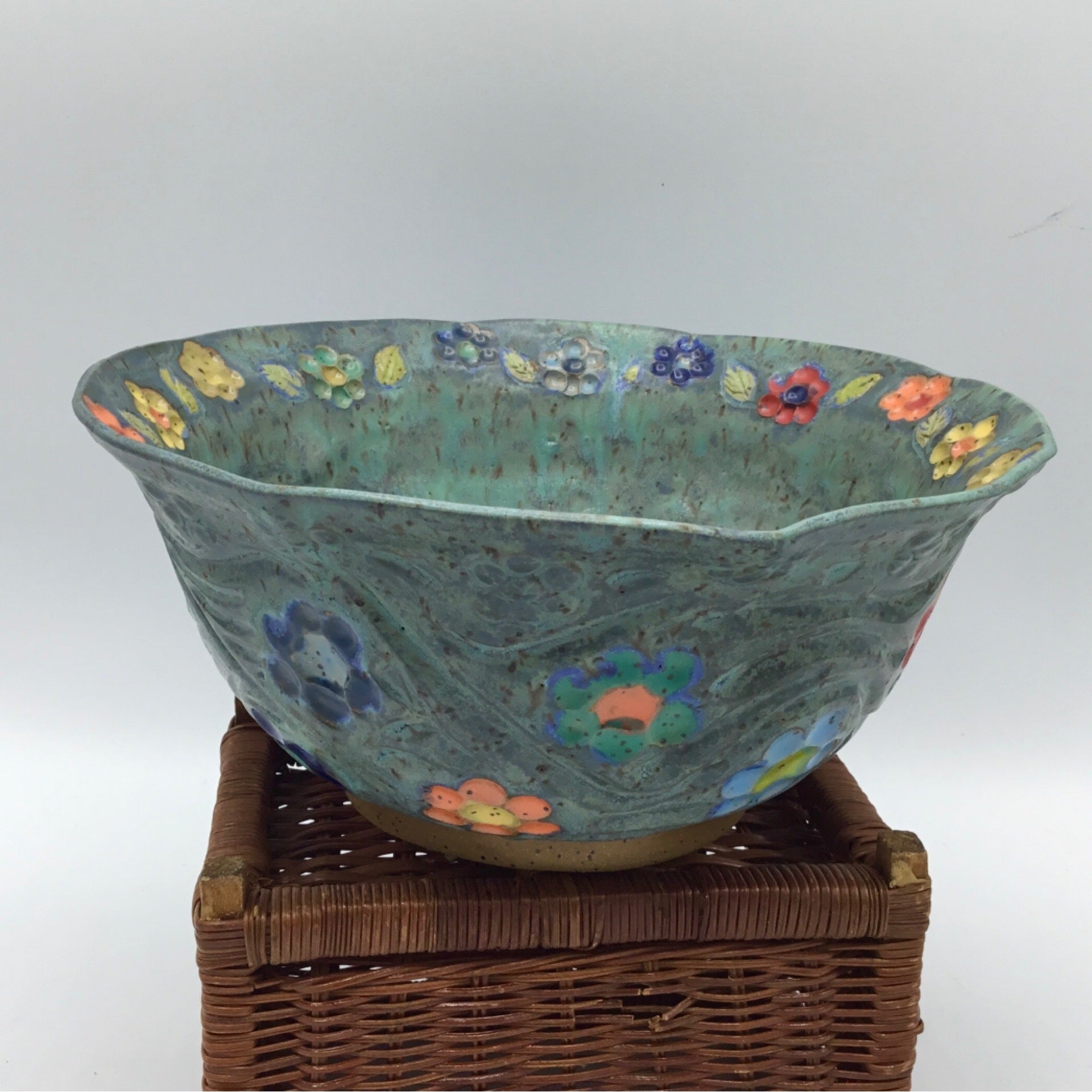 Wildflower Carved Serving Bowl- Inspired Artifacts | Owl and Rabbit Gallery